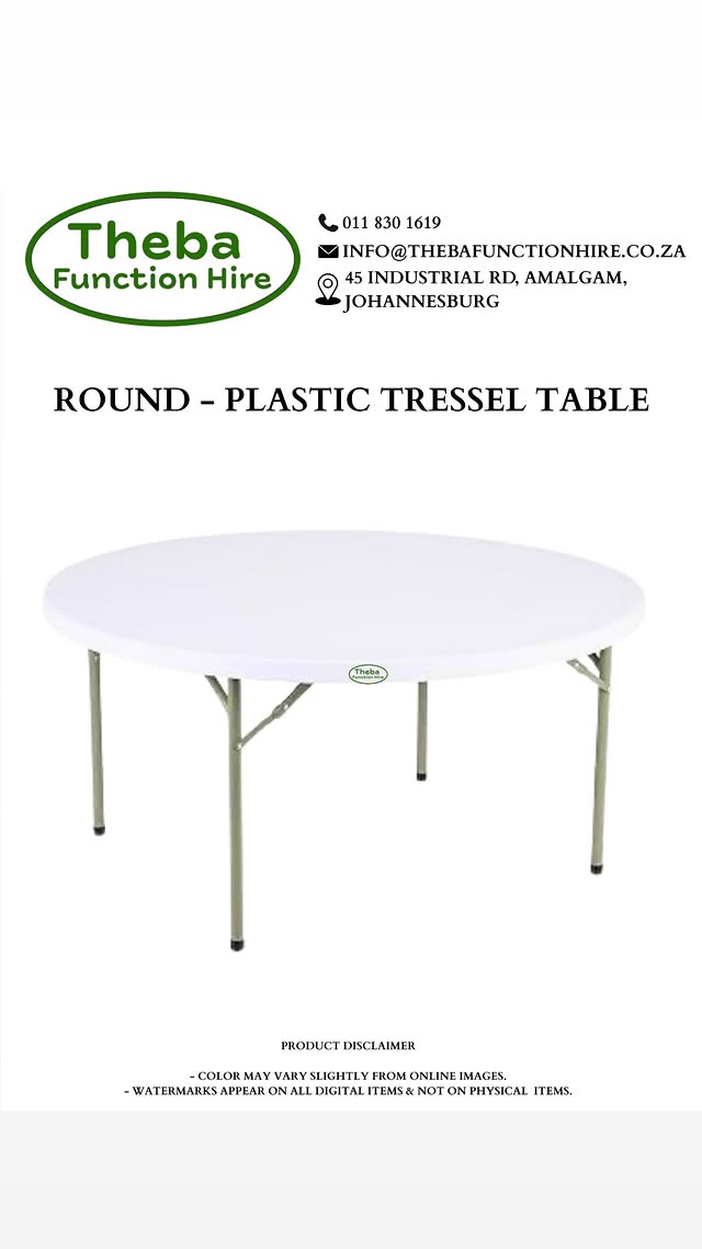 Round – Plastic Tressel Table - Theba Function Hire